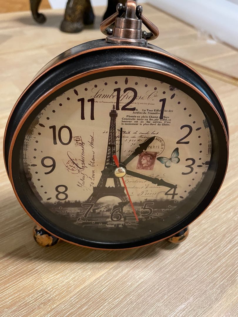 Vintage alarm clock Paris, Furniture & Home Living, Home Decor, Clocks ...