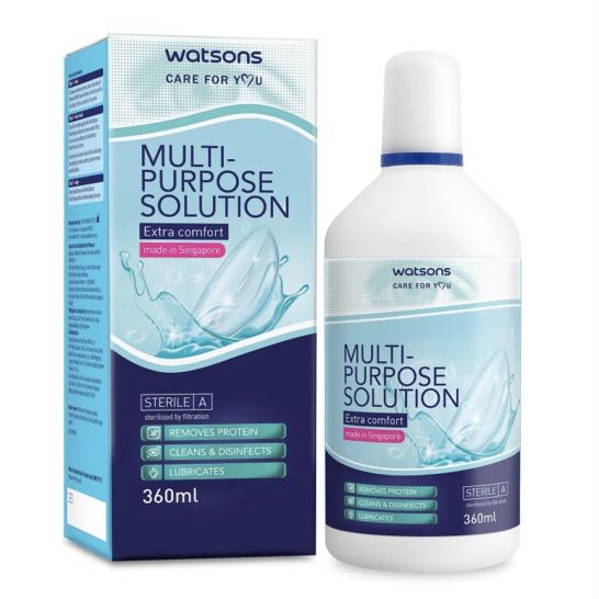 Watsons Multi-purpose Solution 360ml x4, Beauty & Personal Care, Vision Care on Carousell