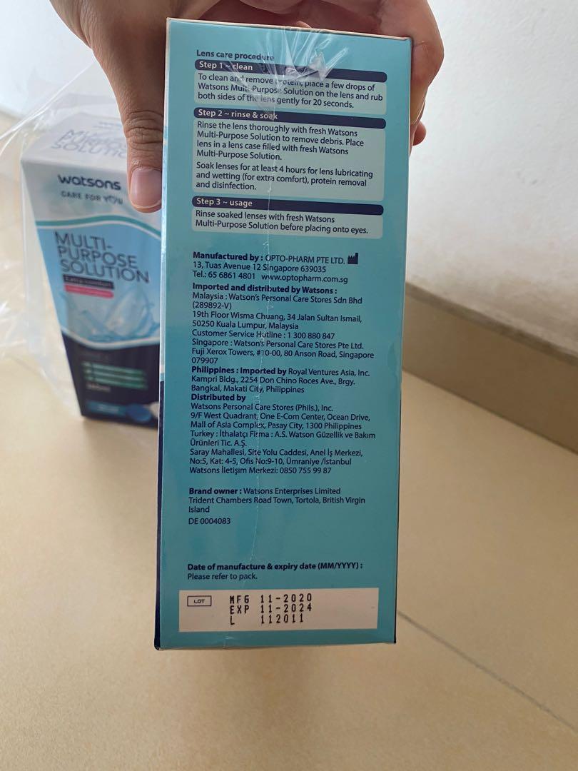Watsons Multi-purpose Solution 360ml x4, Beauty & Personal Care, Vision Care on Carousell