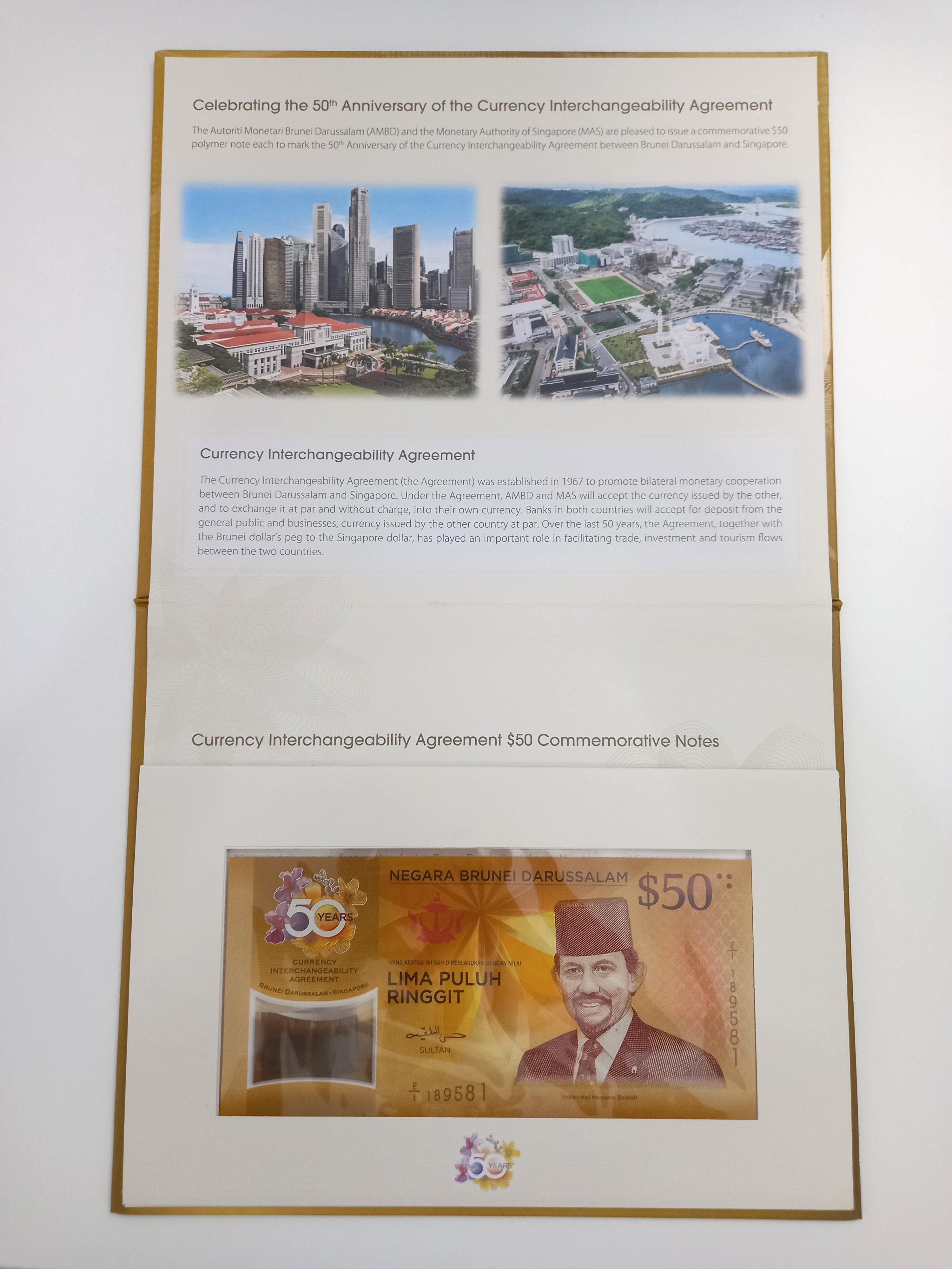 50 years Singapore Brunei Commemorative notes, Hobbies & Toys ...
