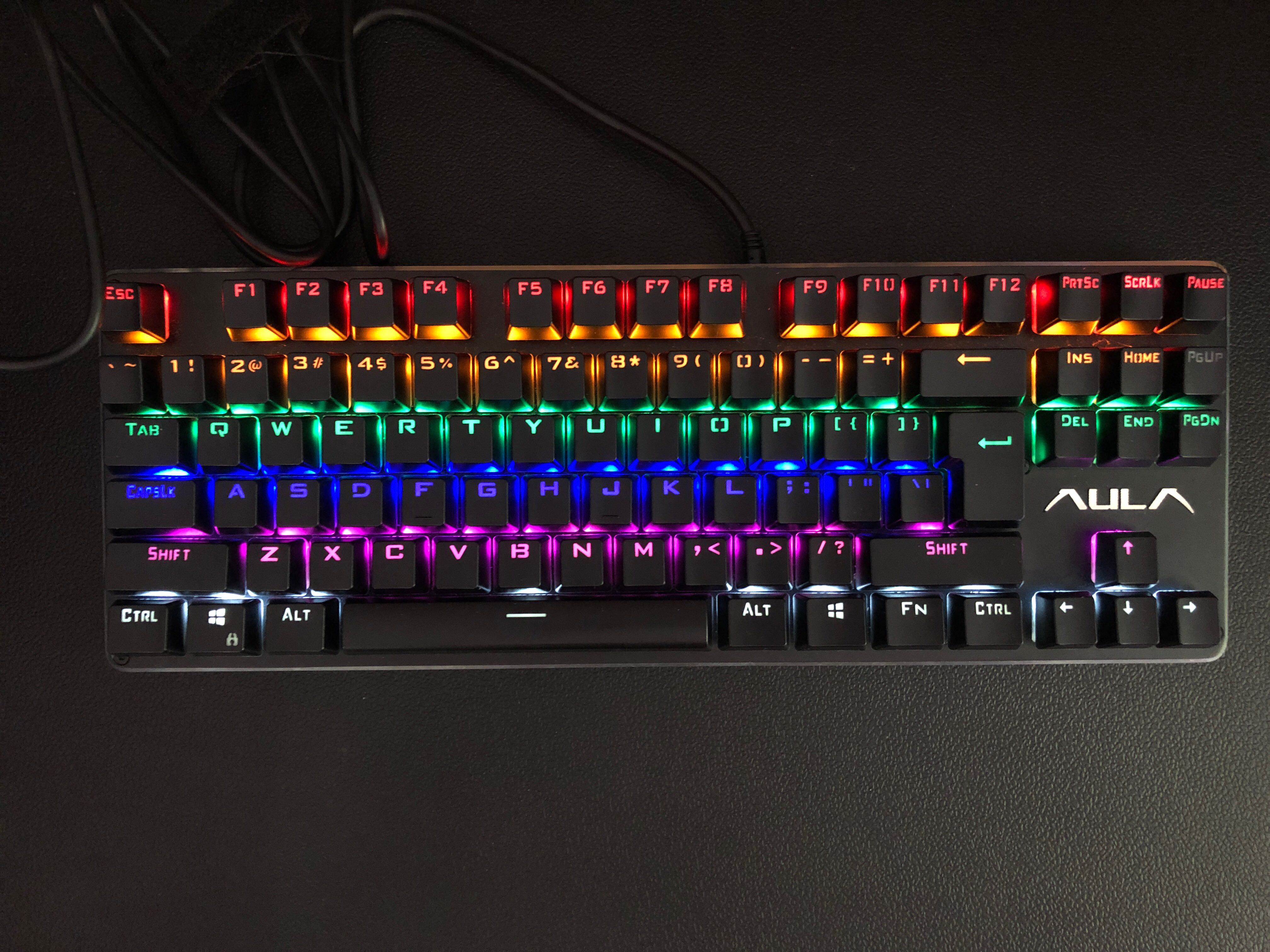 Aula F2012 87 keys Mechanical KeyBoard Blue Switch Rainbow light ...