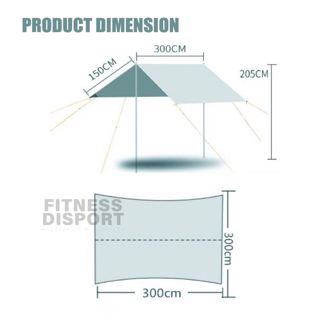 Bluefield 300x300cm Outdoor Waterproof Flysheet Trap for Camping Hiking ...