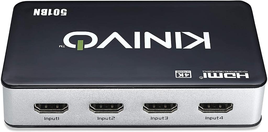 [BNIB] KINIVO (501BN) 5 Port HDMI Switch 4K@30Hz, Auto-Switching, IR ...