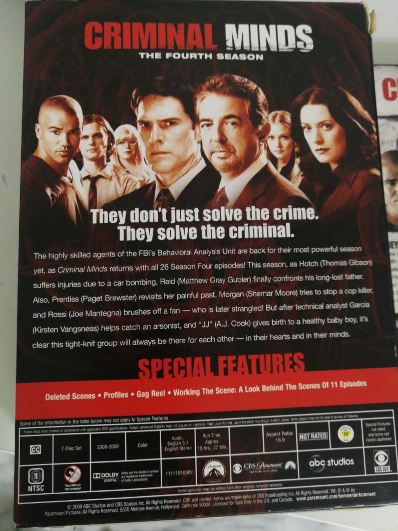 Criminal minds DVDs (seasons 1-5), Hobbies & Toys, Music & Media, CDs ...