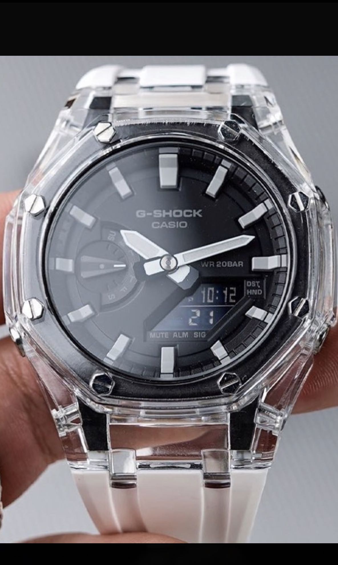 Crystal case with jelly rubber mod ga2100 ga2110 Casio gshock ga-2100 ...