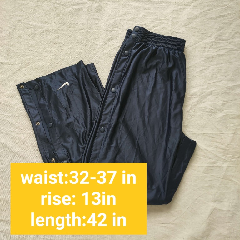 Dark Blue Satin Type Side Buttons Nike Jogger Pants, Women's Fashion ...