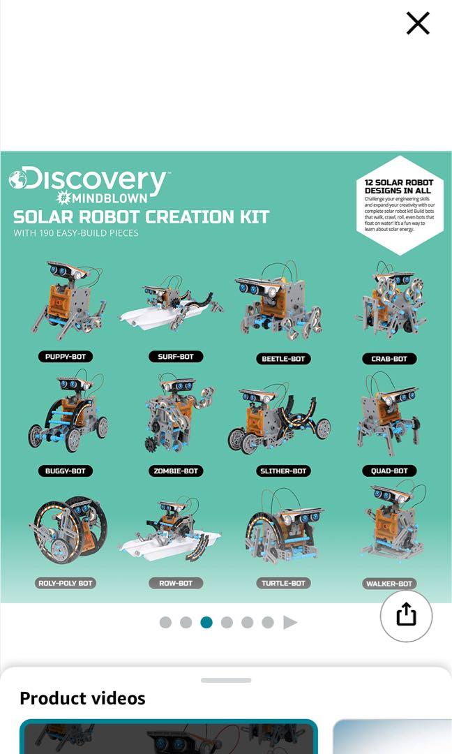 Discovery Kids #MINDBLOWN Solar Robot 12-in-1 Kit, 190-Piece STEM ...