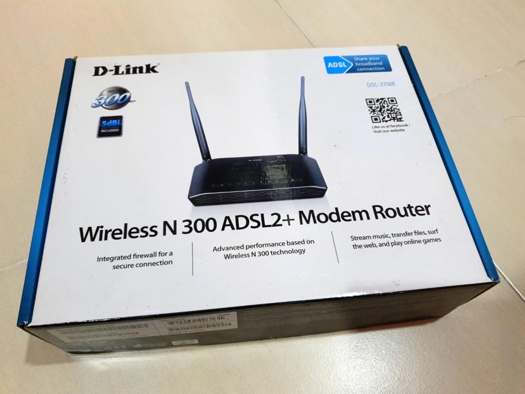 DLink DSL-2750E Wireless N 300mbps Streamyx modem router, Computers ...