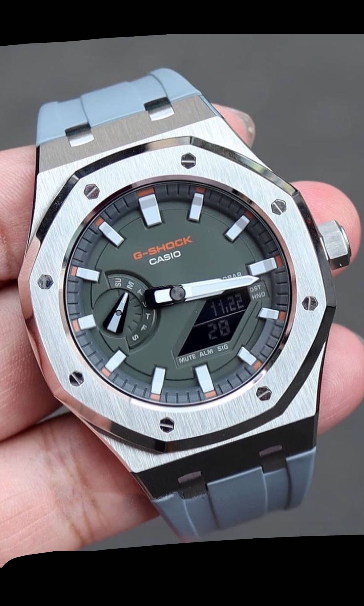 G- Shock Casioak ga2100 ga2110 diver mod v6 watch bundle silver grey ...