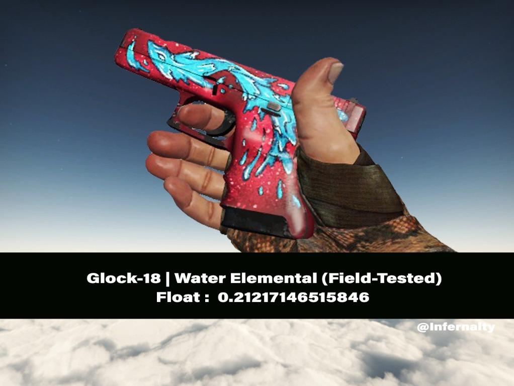 Glock-18 Water Elemental FT CSGO SKINS KNIVES, Video Gaming, Gaming ...