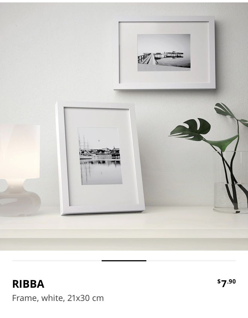 IKEA photo frame Ribba, white, 21cm x 30cm, Furniture & Home Living ...