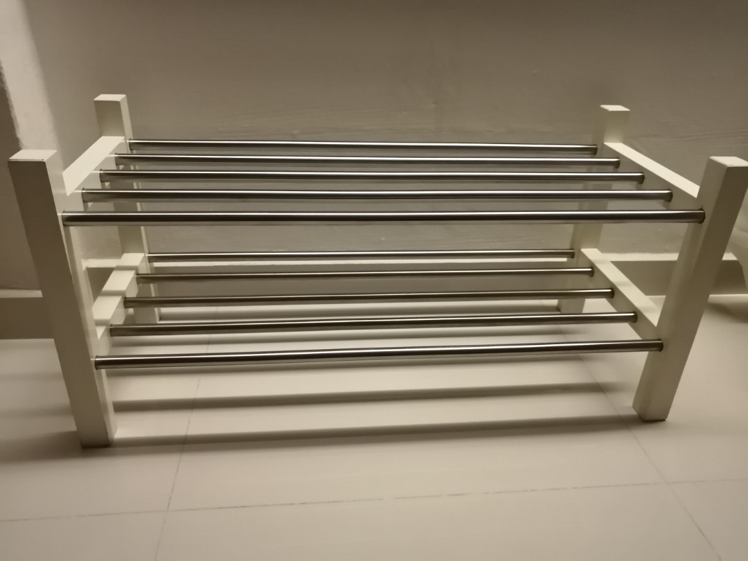 Ikea Tjusig white shoes rack 79x32x37 cm, Furniture & Home Living ...