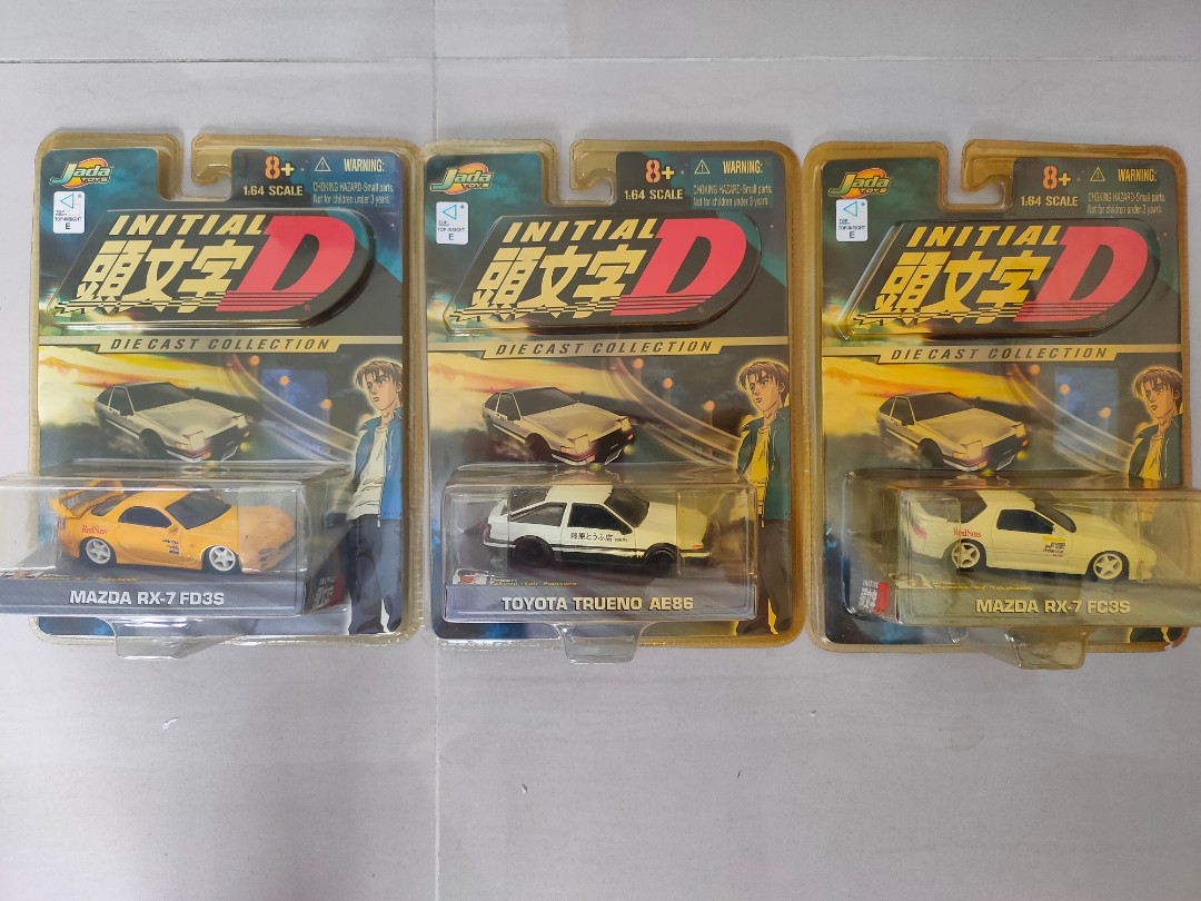 Jada Initial D 1/64 Toyota Trueno AE86, Mazda RX-7 FD3S and FC3S ...