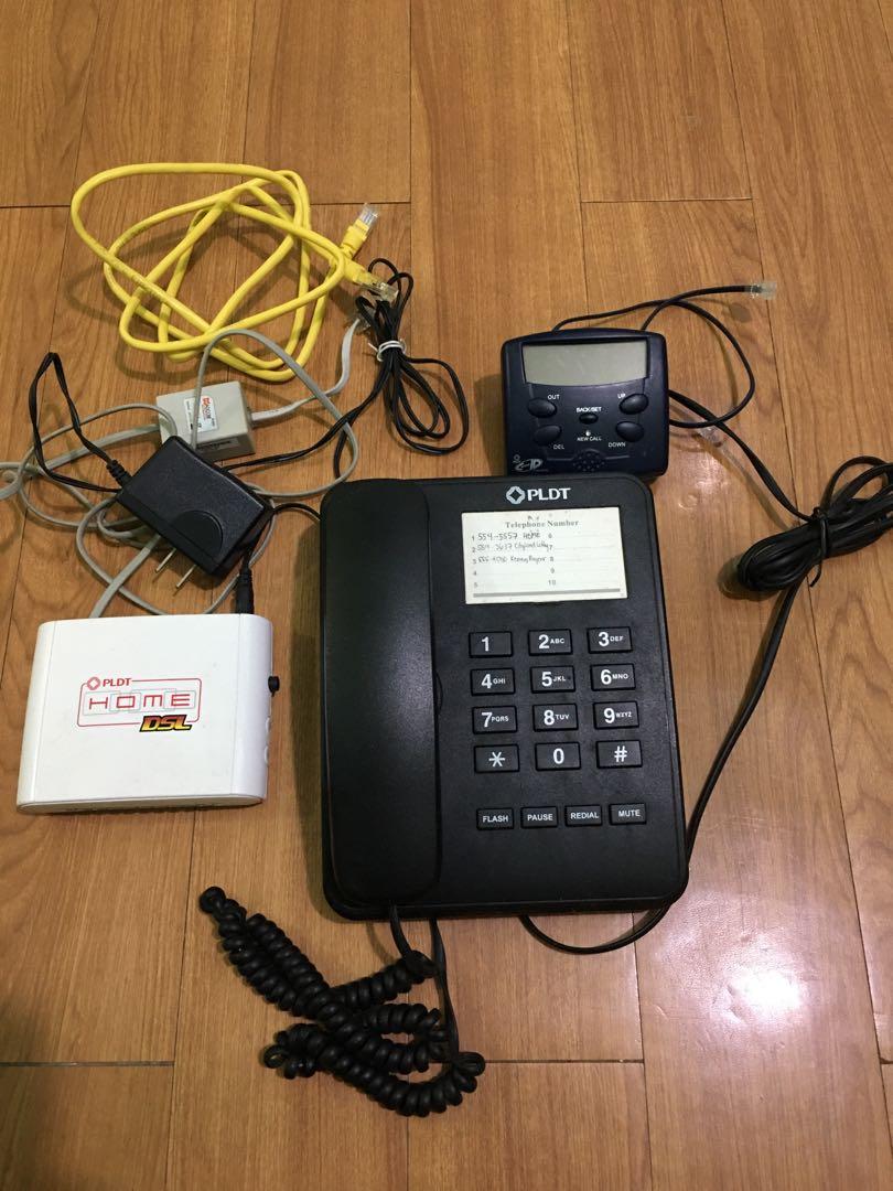 PLDT Modem/Router, Telephone unit with caller id set, Computers & Tech ...