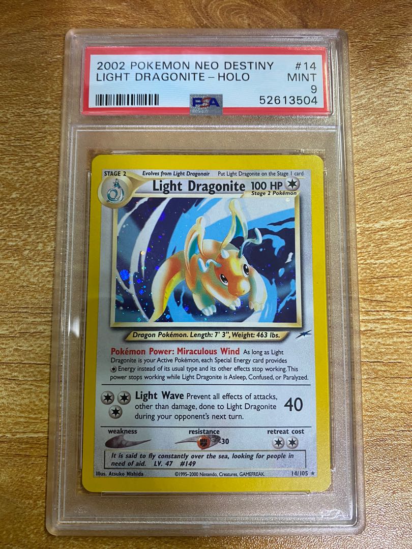 Pokemon Light Dragonite PSA 9, Hobbies & Toys, Toys & Games on Carousell