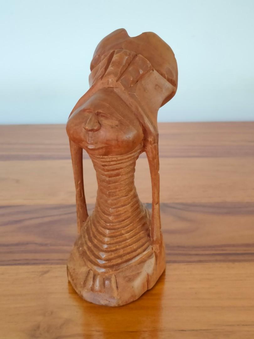Red Indian Long Neck Tribe wood carving doll decor perhiasan ukiran ...