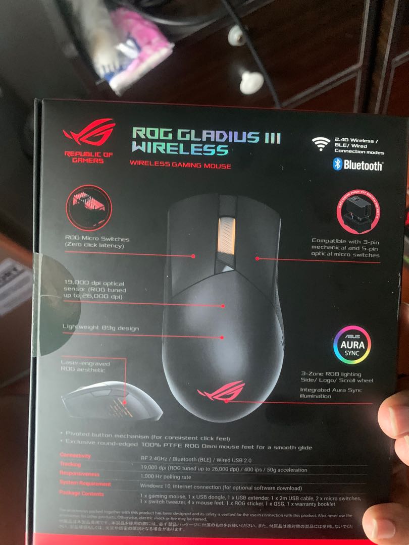 Rog gladius wireless mouse, Computers & Tech, Parts & Accessories, Mouse & Mousepads on Carousell