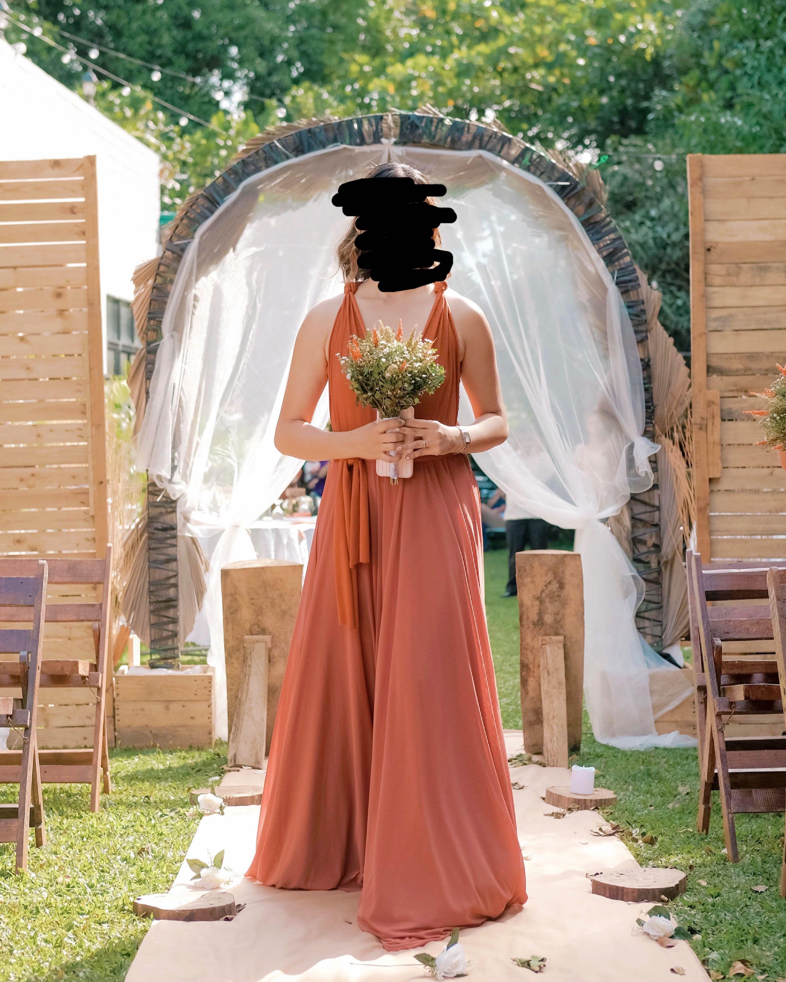 Rust Orange Infinity Dress with Tulle, Women's Fashion, Dresses & Sets ...