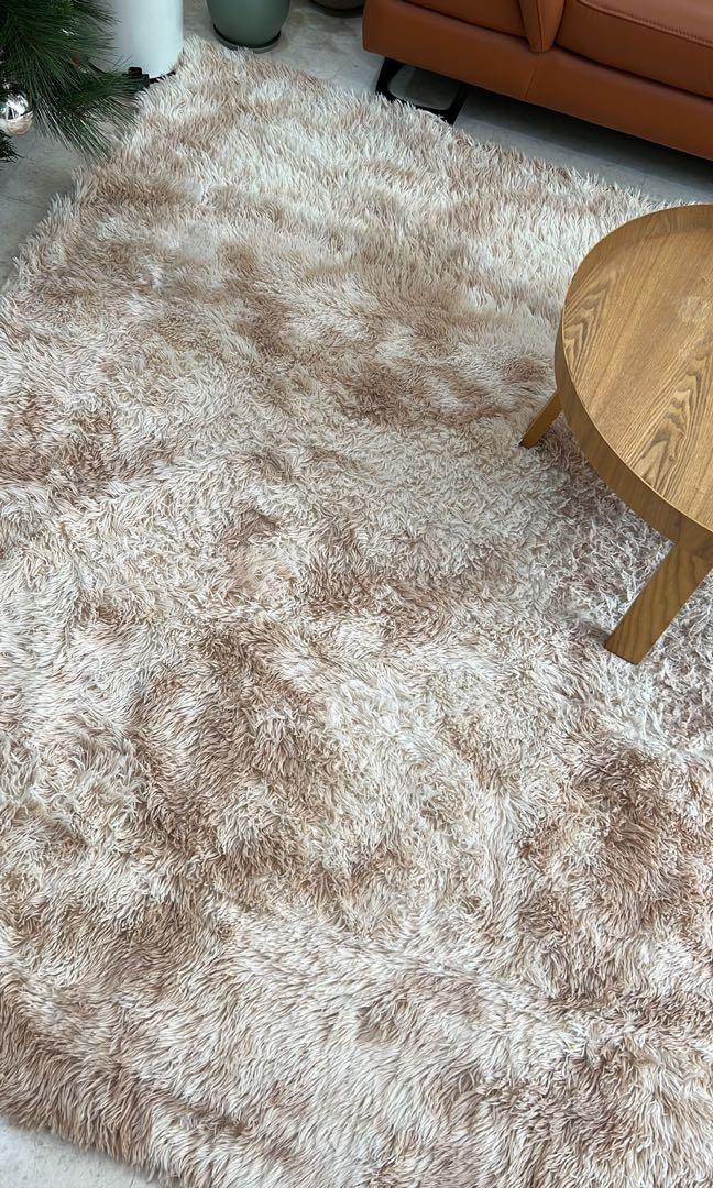 Soft Fluffy Beige Carpet 2m by 3m, Furniture & Home Living, Home Decor ...