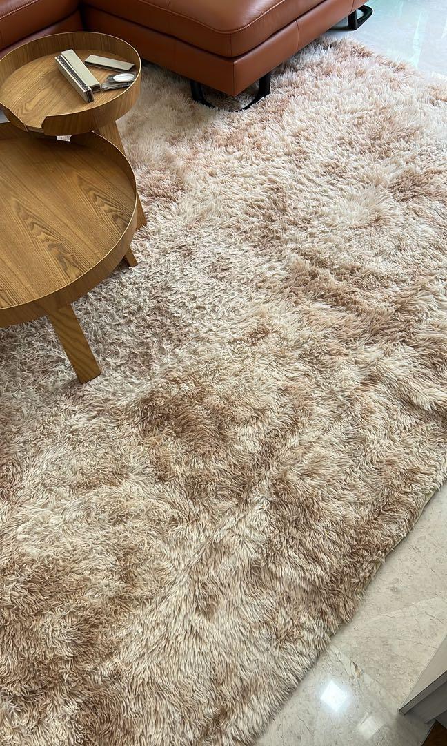 Soft Fluffy Beige Carpet 2m by 3m, Furniture & Home Living, Home Decor ...