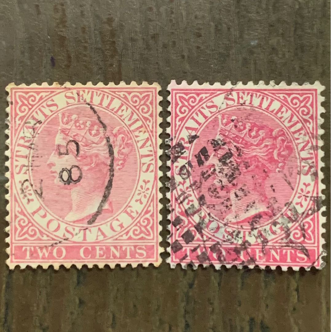 Straits Settlements Queen Victoria 1889 stamp - 2c Pale & Bright Rose ...