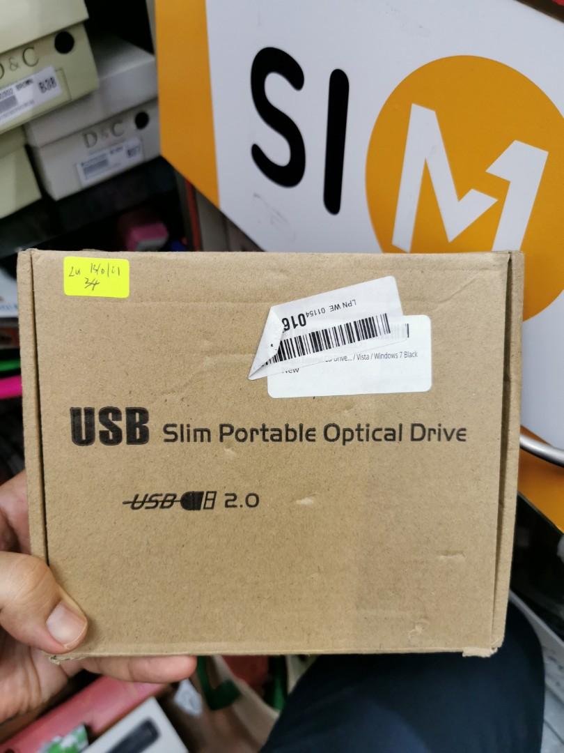 USB Slim Portable Optical Drive USB 2.0 Compact Disc Rewritable RW DVD ...