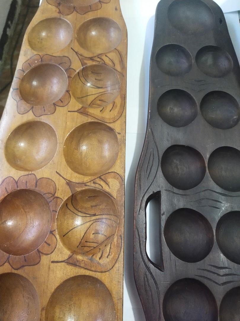 vintage 2 wooden "SUNGKA"/Large & Small/Very nice designs/1970s ...