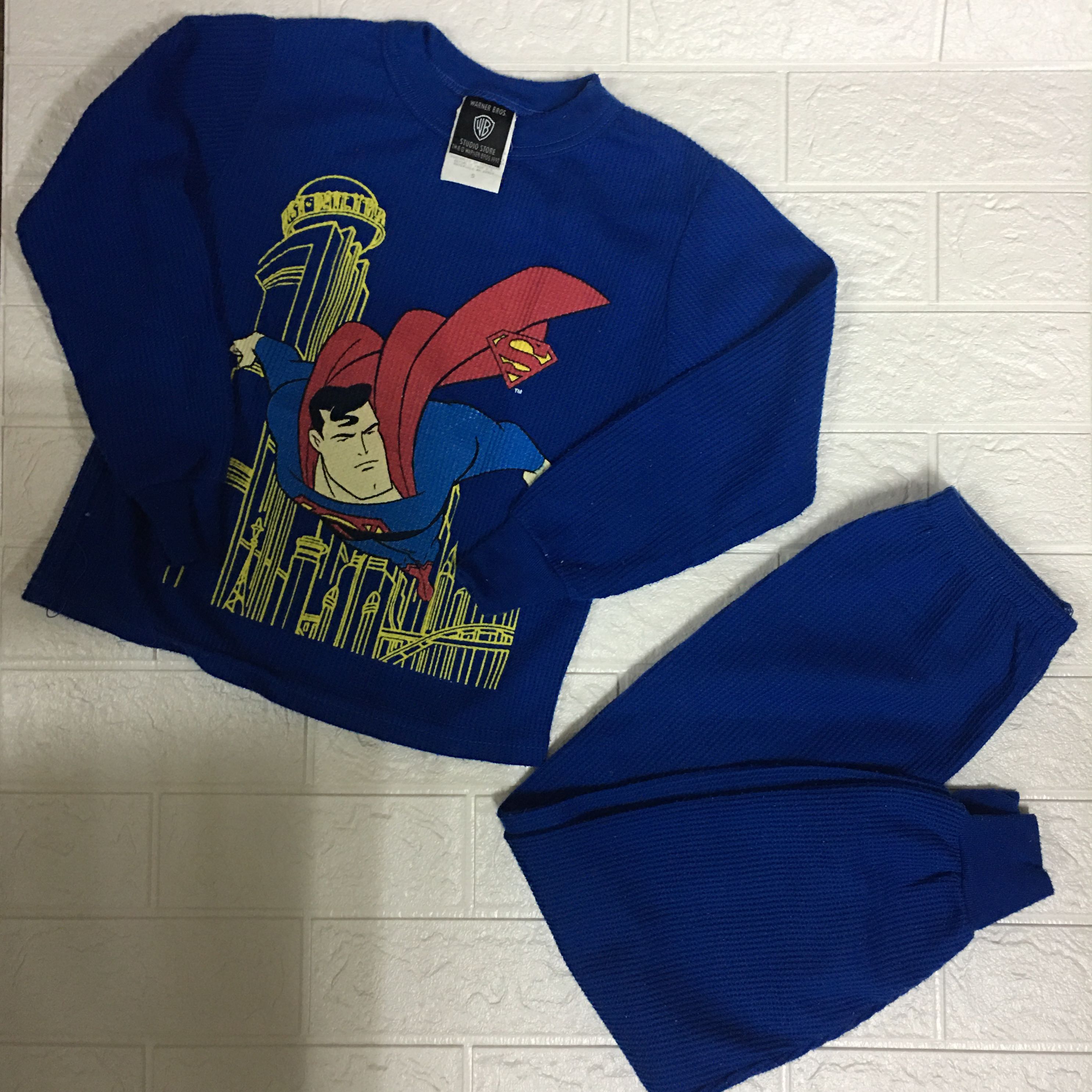 Warner Bros. Studio Superman Waffle Knit Pajama Set, Babies & Kids ...