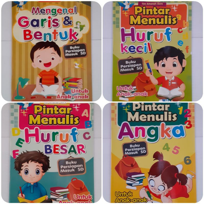0BUKU ANAK TK PAUD - PINTAR MENULIS HURUF KECIL HURUF BESAR ANGKA DAN BENTUK, Buku & Alat Tulis ...