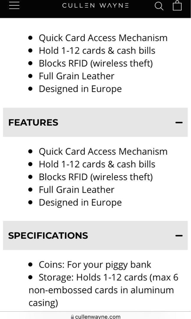 Cullen Wayne 'The Executive' wallet, Men's Fashion, Watches ...