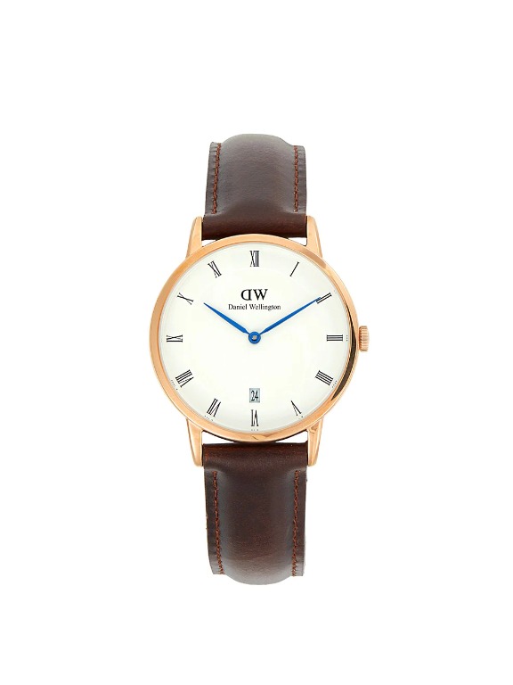 Daniel Wellington Dapper Bristol Stainless Steel & Leather Strap Watch ...