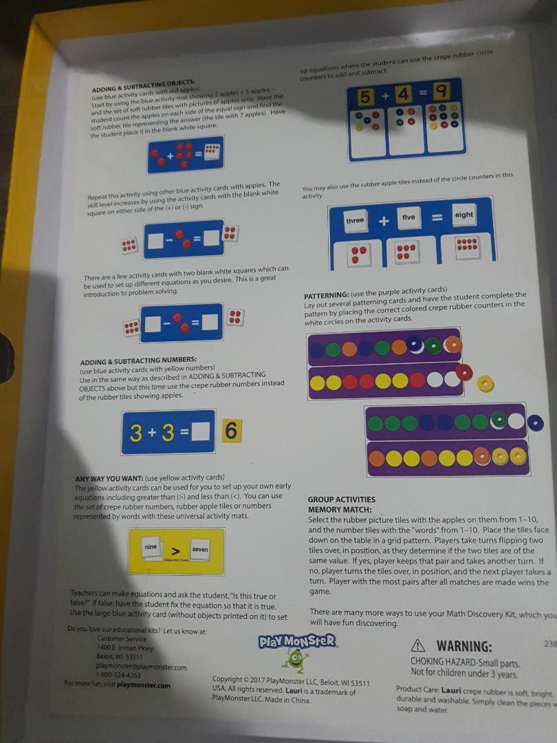 Early Learning center Lauri Math discovery kit, Hobbies & Toys, Toys ...