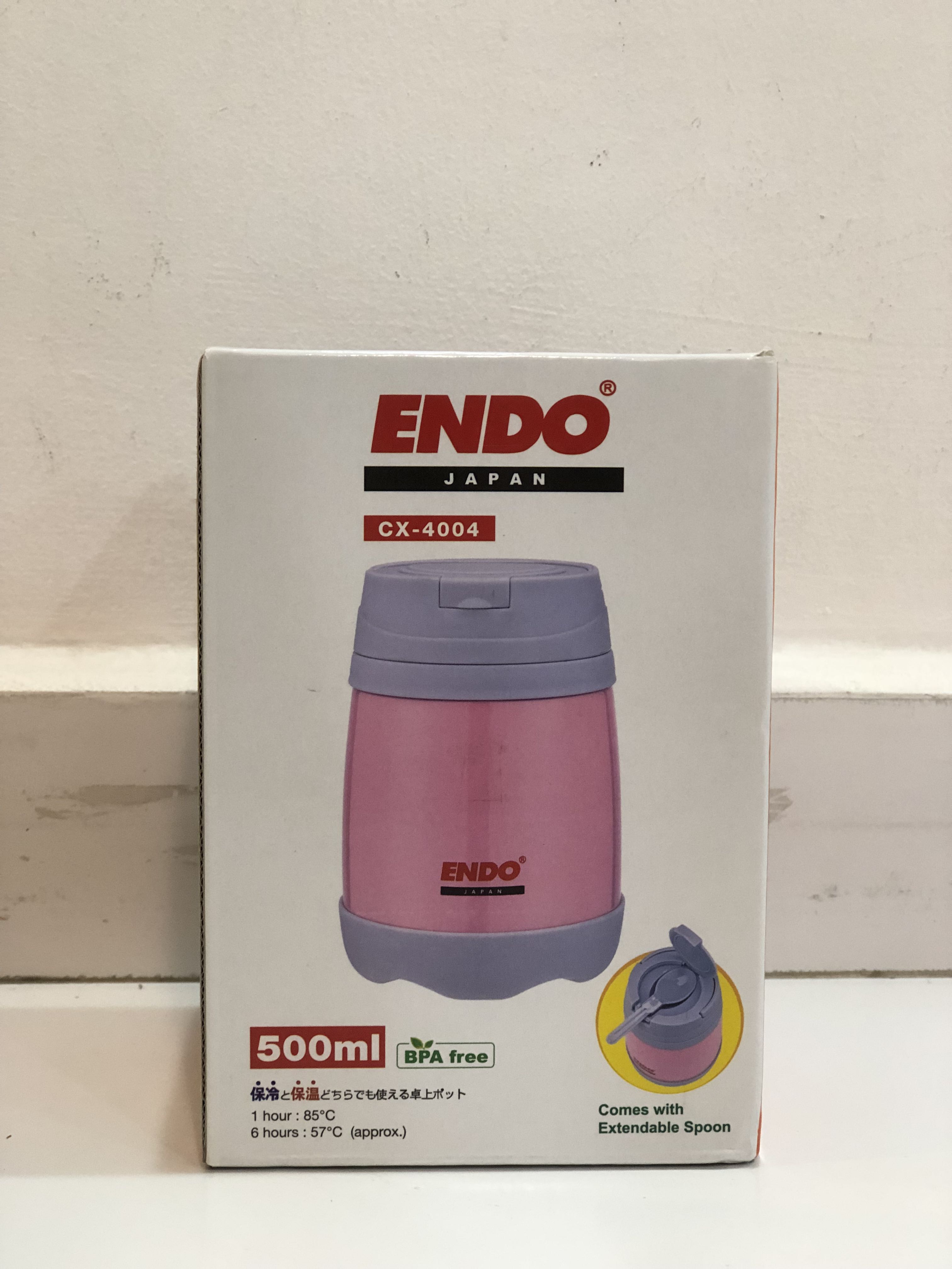 Endo 500ml thermos with extendable spoon, TV & Home Appliances, Kitchen ...