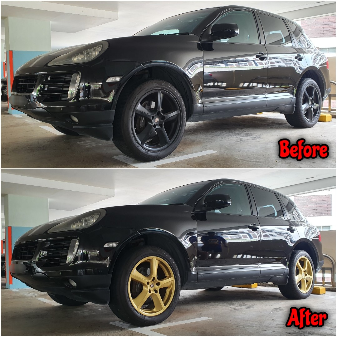 Gold Rims Spray Paint Service On (Porsche Cayenne), Car Accessories ...