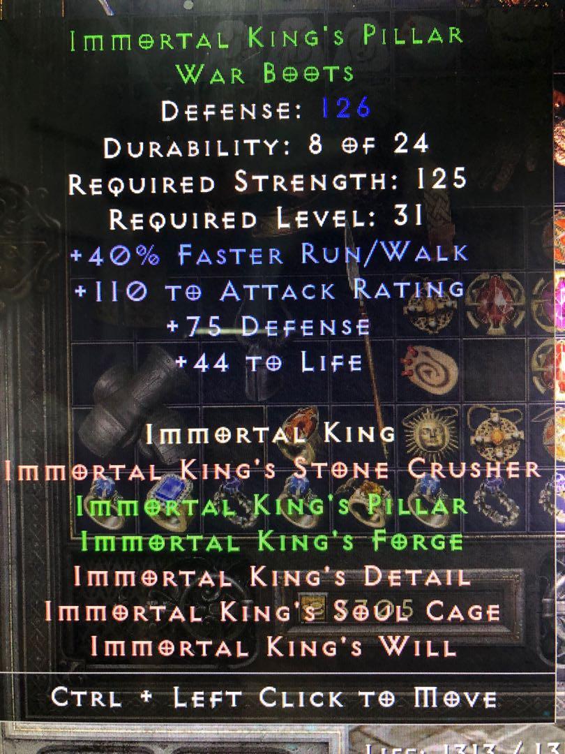 Immortal King - FULL SET - Diablo 2, Hobbies & Toys, Toys & Games on ...