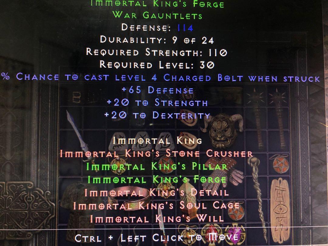 Immortal King - FULL SET - Diablo 2, Hobbies & Toys, Toys & Games on ...