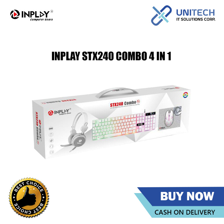INPLAY STX 240 4 in 1 Gaming Keyboard and Mouse Set Combo RGB Keyboard ...