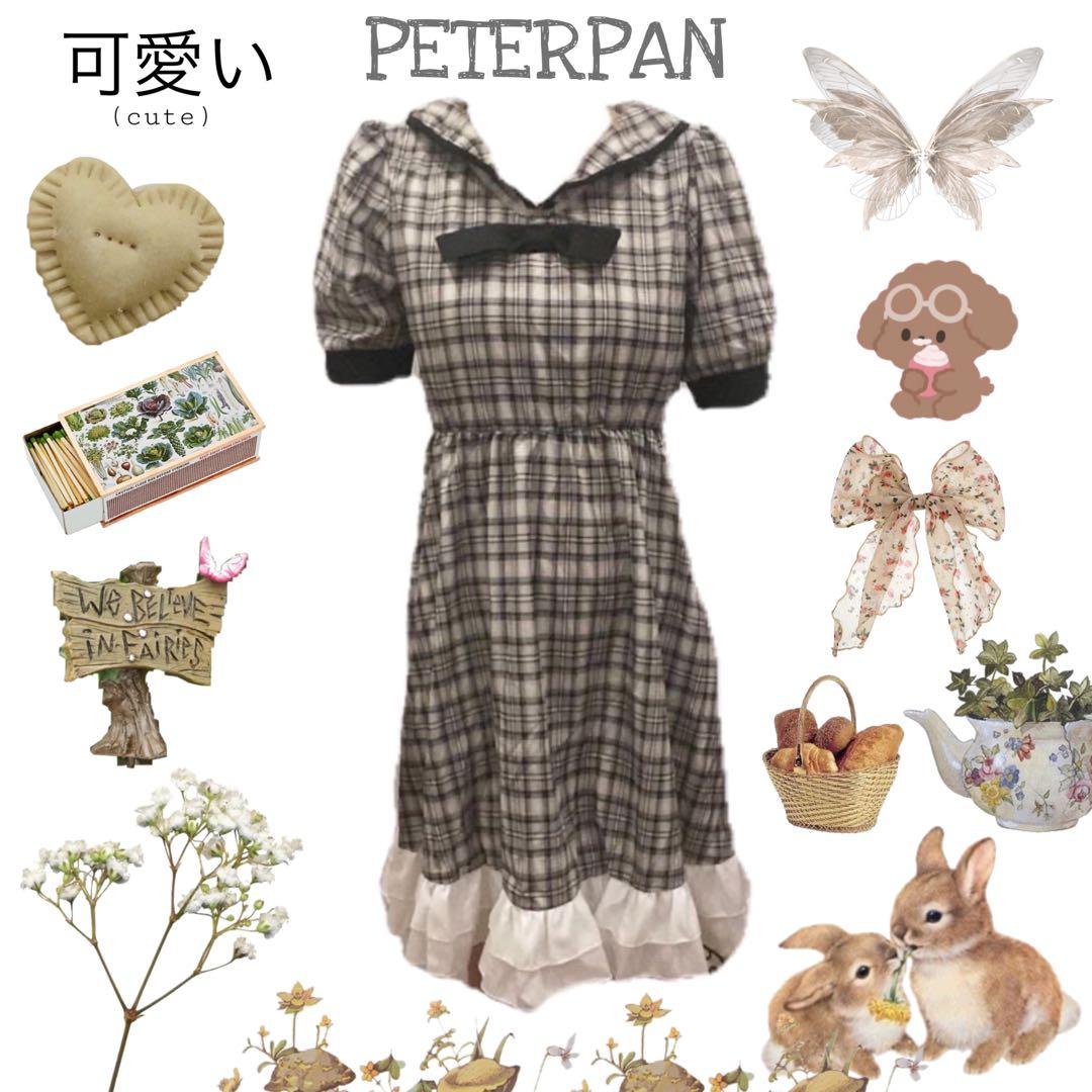 Japanese Cottage Core Village Aesthetic Dress - Peter Pan collar bow ...