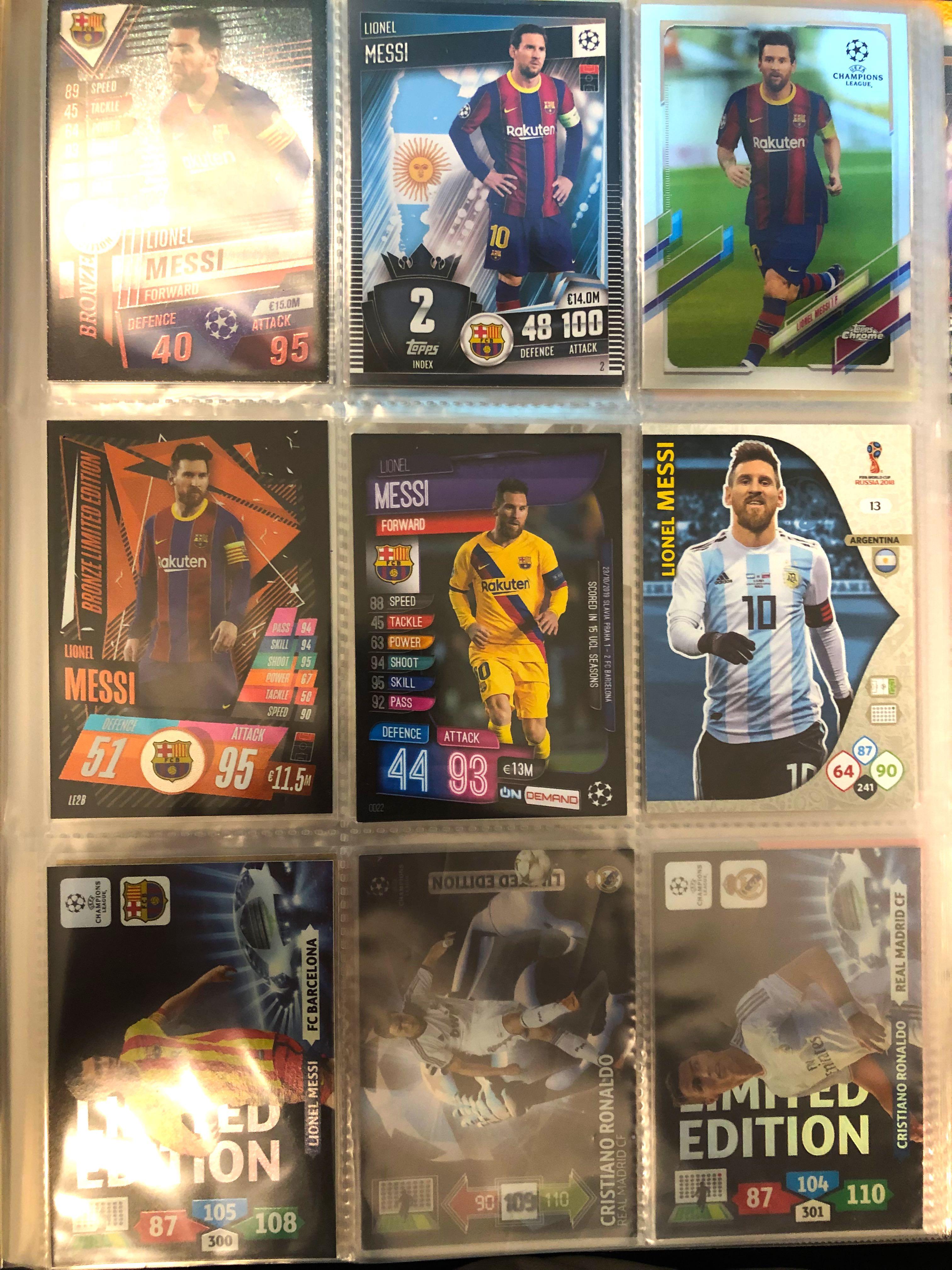 Lionel Messi set , match attax, 100 club and limited edition cards ...
