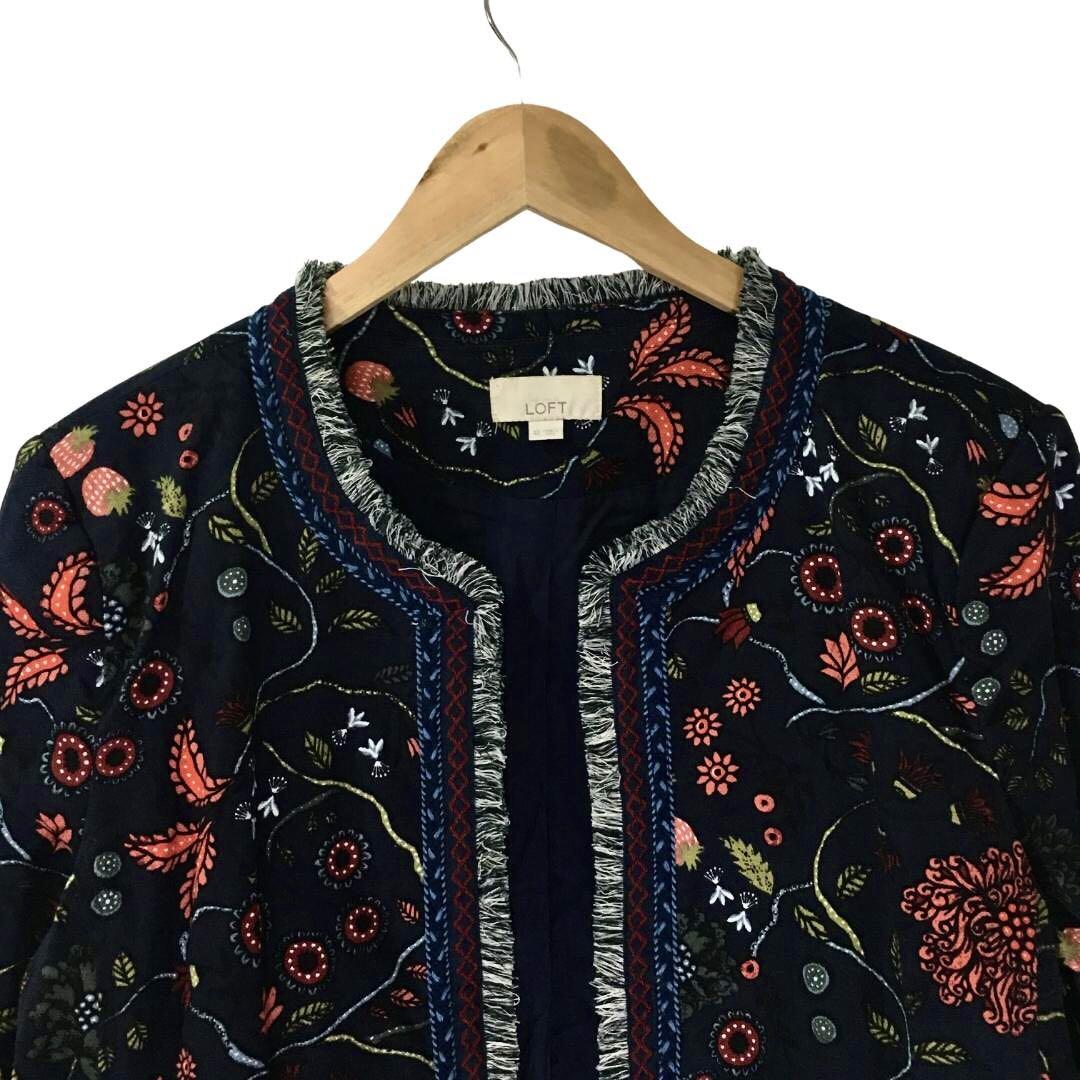 Loft Cropped Art Jacket Color: Dark Navy Blue, Women's Fashion, Coats ...