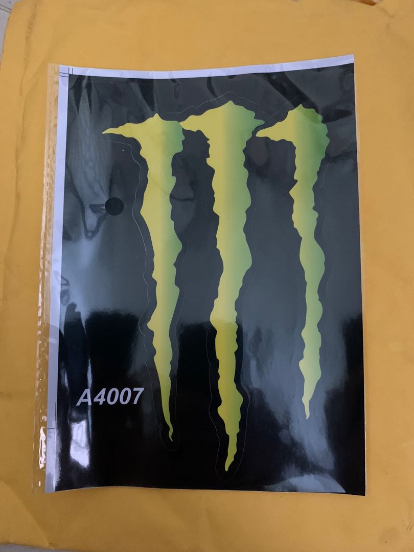 Monster sticker/decal, Motorcycles, Motorcycle Accessories on Carousell