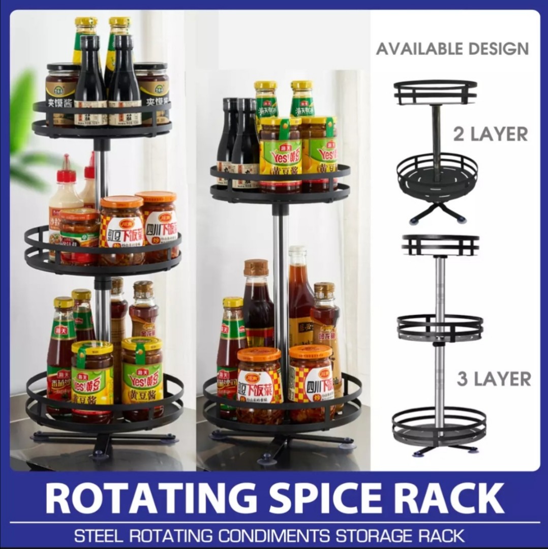 Multi-Layer Condiments Rack (Black), Furniture & Home Living ...