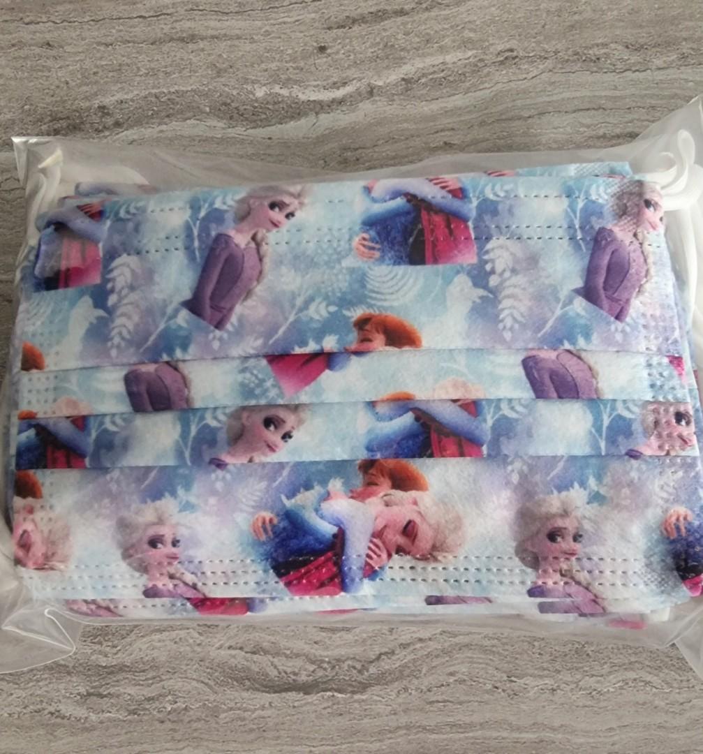 New frozen elsa design kids disposable face mask, Health & Nutrition ...
