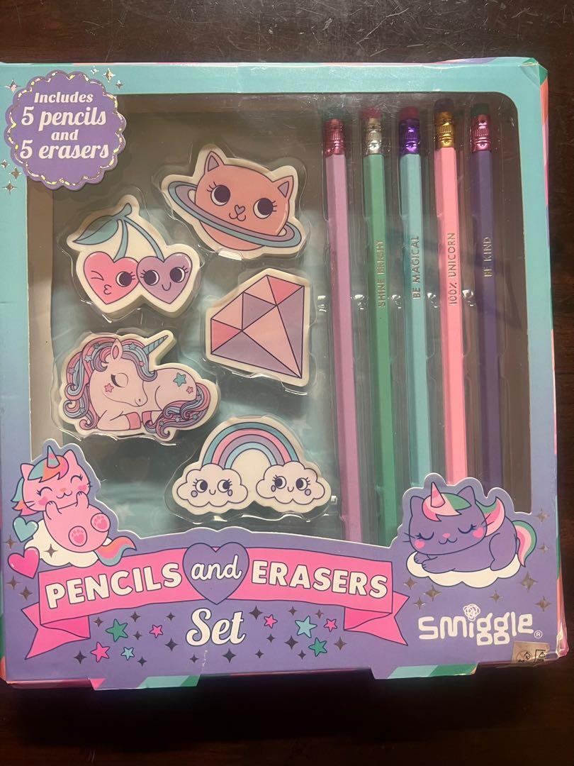 Original Smiggles Pencils and Eraser Set, Hobbies & Toys, Stationary ...