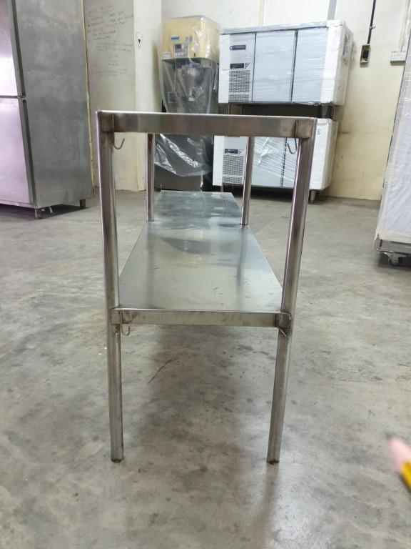 SHELVING RACK 2 TIER OVERHEAD SHELF ON TABLETOP STAINLESS STEEL USED ...