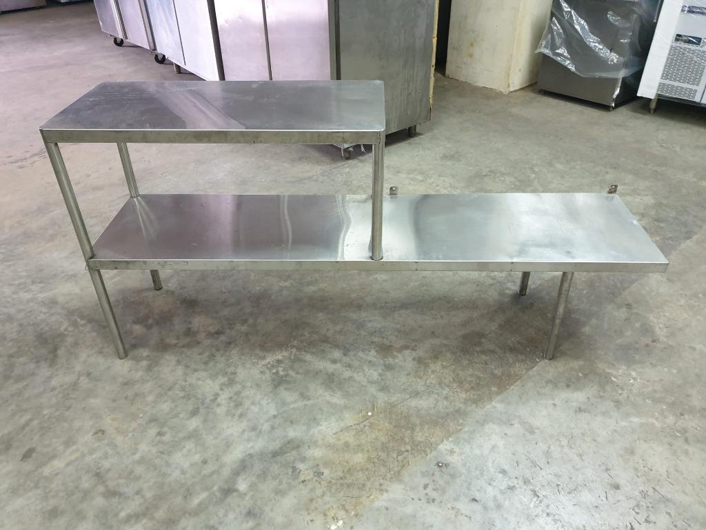 SHELVING RACK 2 TIER OVERHEAD SHELF ON TABLETOP STAINLESS STEEL USED ...