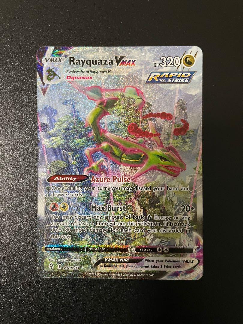 Pokemon TCG Rayquaza VMAX - 218/203 - Alternate Art Secret Rare Sword & Shield: Evolving Skies ...
