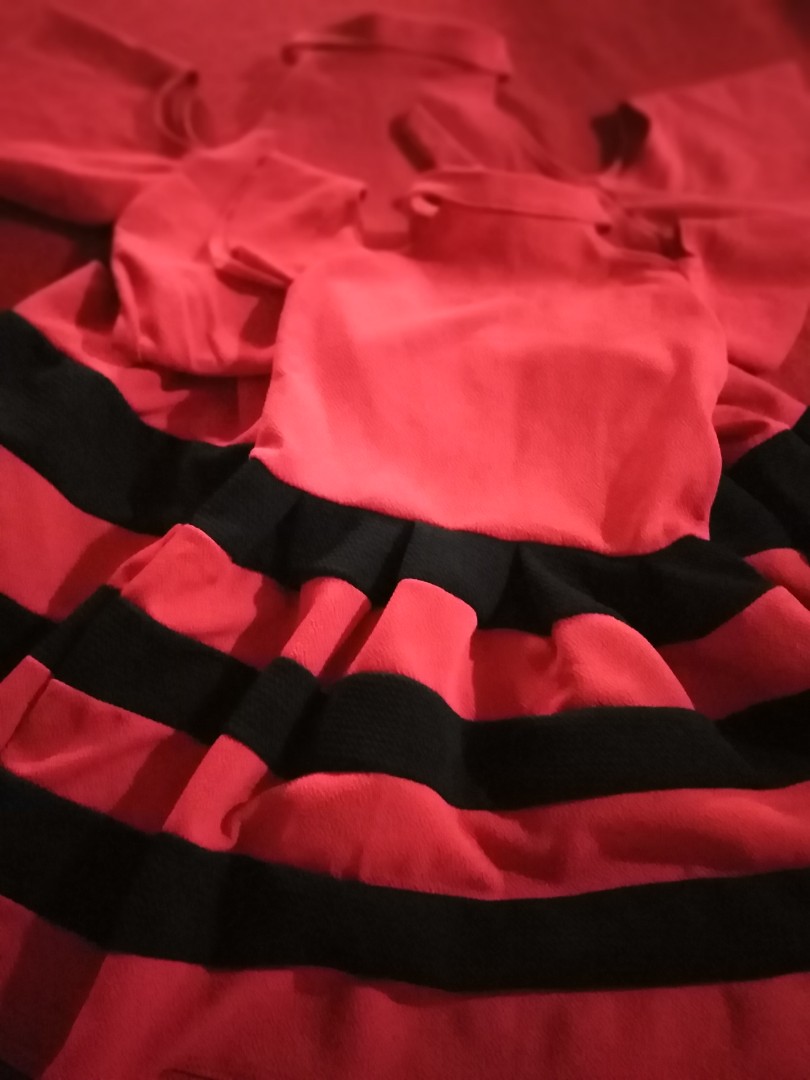 Red/ Stripped Black Dress Twinning Mom & Daughter OOTDs Mother: L33.5 ...