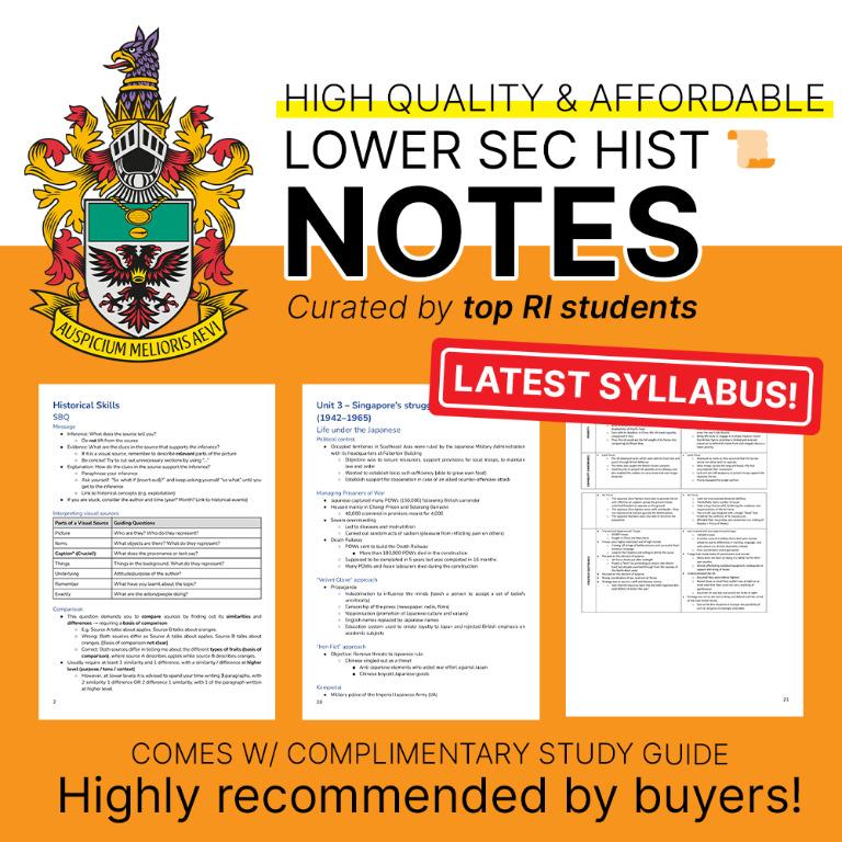 RI History Notes Lower Secondary Hist Sec 1 Sec 2, Hobbies & Toys ...