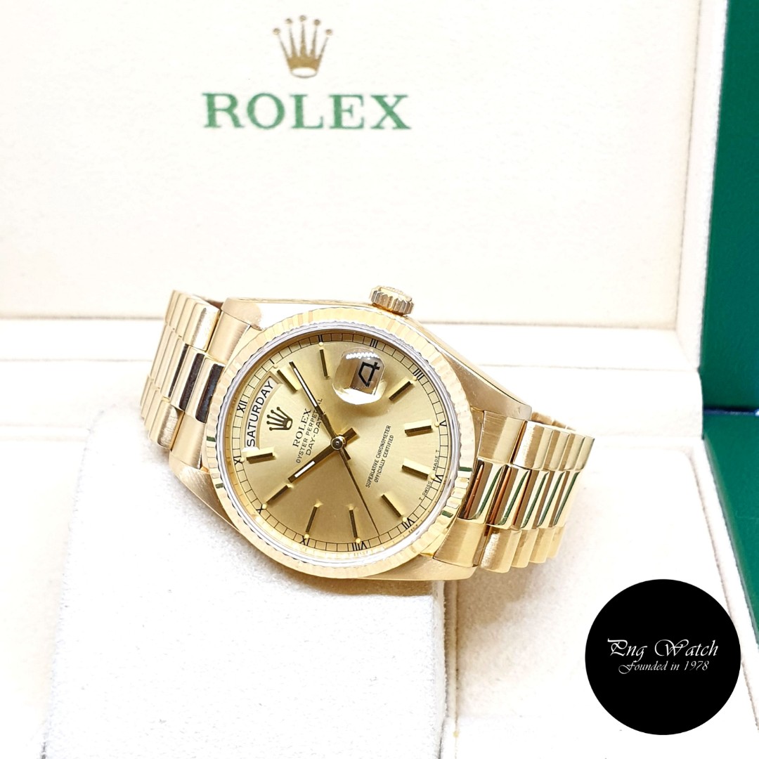 (NOT AVAILABLE) Rolex 36mm Oyster Perpetual 18K Full Yellow Gold ...
